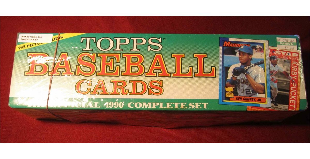 67. Complete Set Of 1990 Topps Baseball Cards. 792 Cards. Originally