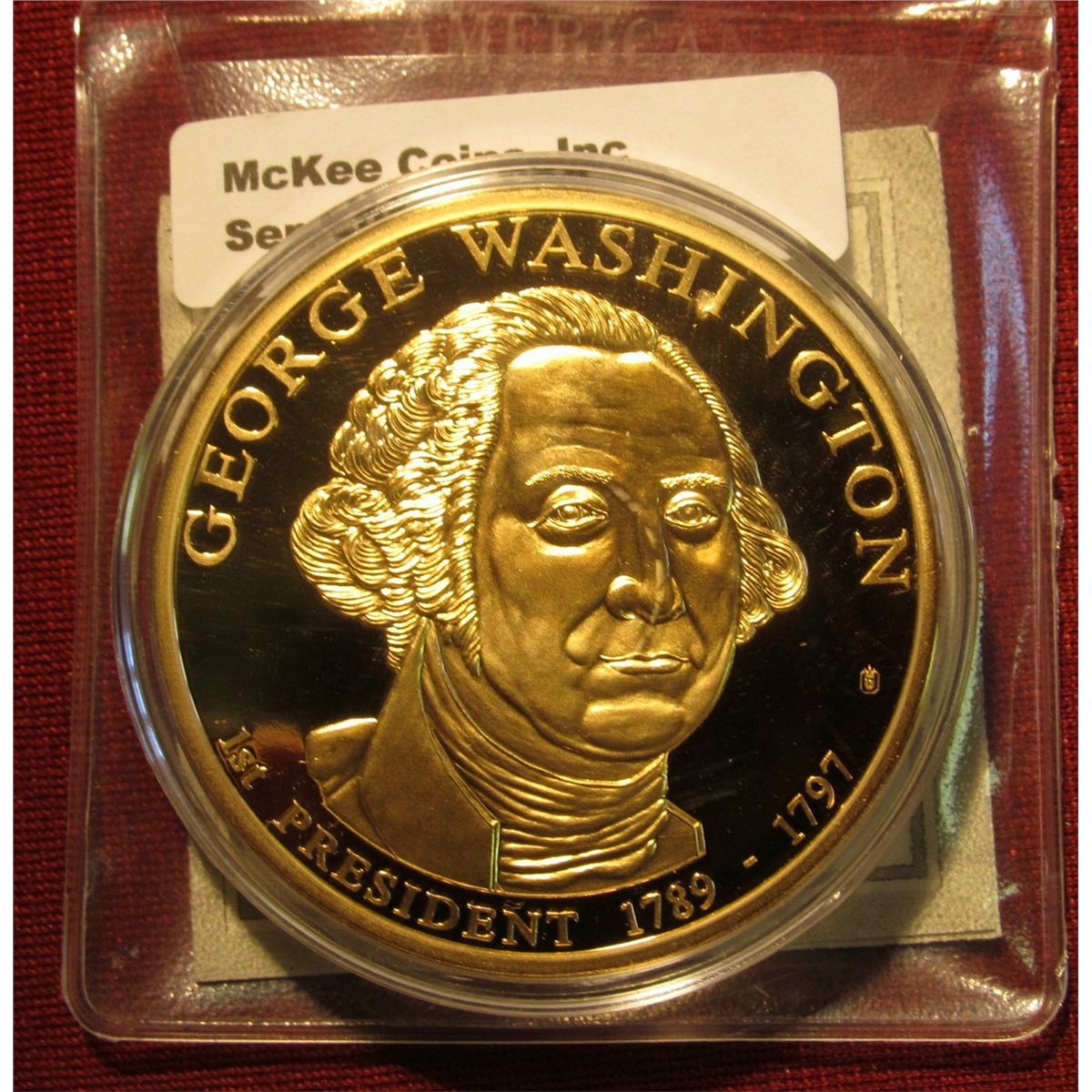 782. 50mm George Washington Presidential Dollar Trial Coin from the ...