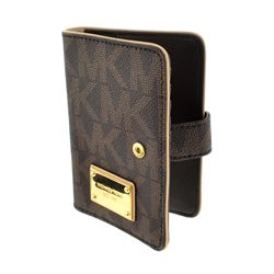 ^Brand New Michael Kors Signature Brown Passport Case