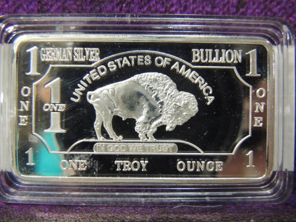 GERMAN SILVER 1 TROY OUNCE BISON BAR