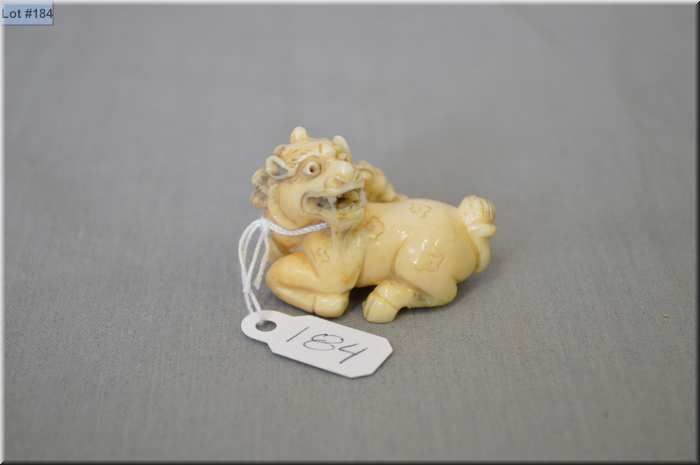 Antique signed Ivory foo dog netsuke