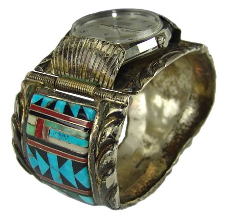 Zuni Inlay Watch Bracelet - Benny Touchine