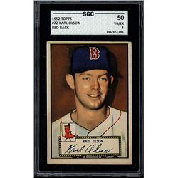 1952 Topps #72 Karl Olson Red Back SGC 4 (50 Very
