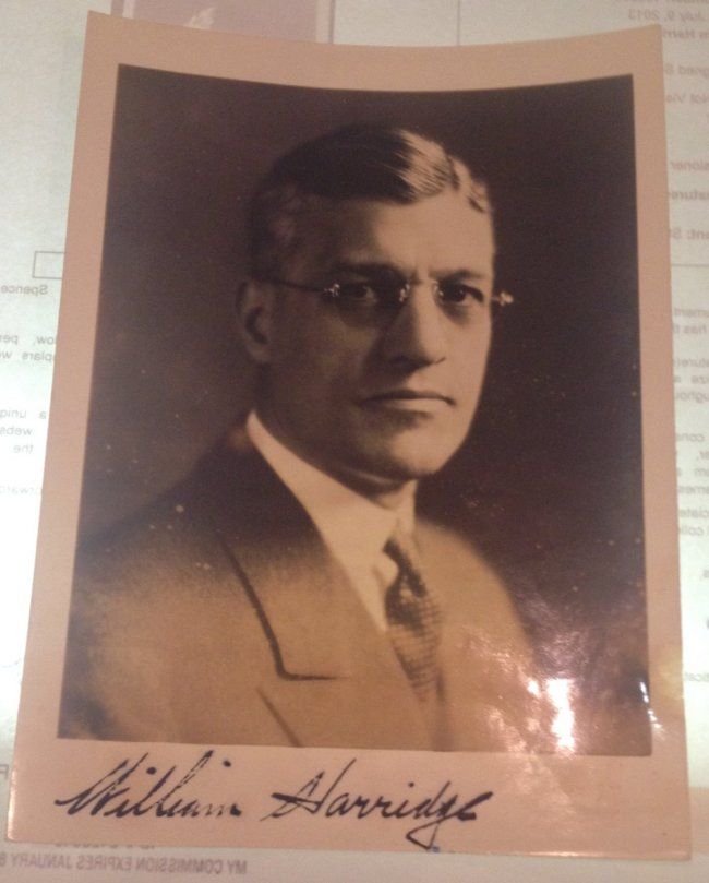 William Harridge Signed Photograph Certified by JSA