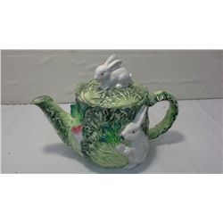 Vintage Shafford "Rabbit Patch" Figural Bunny Teapot