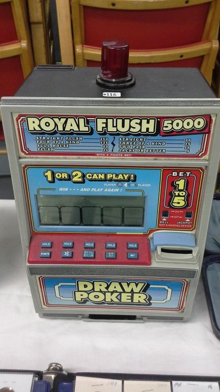 Royal Flush Battery Operated Slot Machine (12" High, 7.5" Wide)
