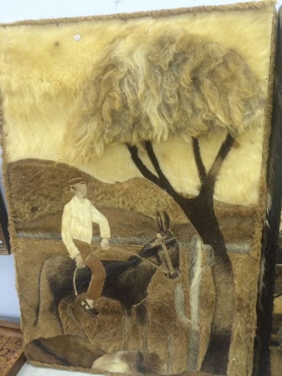 Large Hand Crafted Goat Skin Artwork