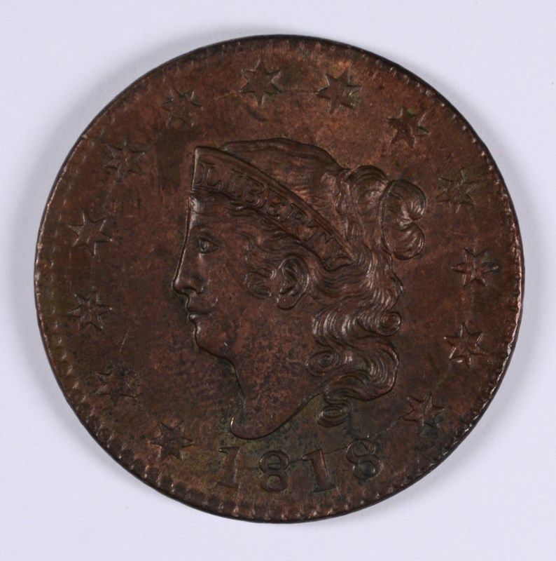 1818 LARGE CENT MS-64 (NICE ORGINAL COIN)