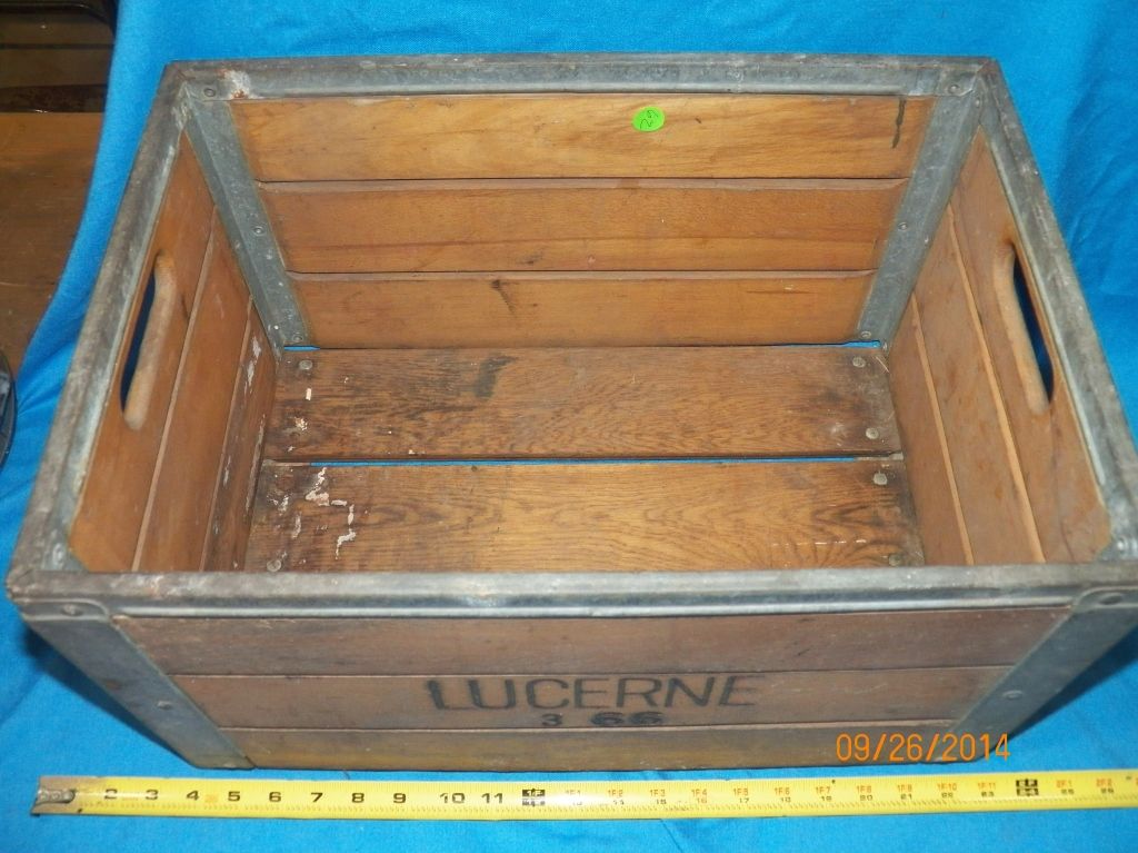 Lucerne Wood & Steel Milk Crate