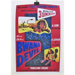 "BWANA DEVIL" MOVIE POSTER - THE WORLDS 1ST 3D MOVIE