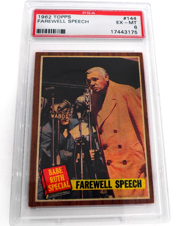 1962 Topps #144 Babe Ruth Farewell Speech PSA 6 EX-MT