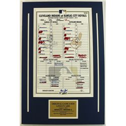 2012 Indians at Royals Original Game-Used Lineup Card (MLB)