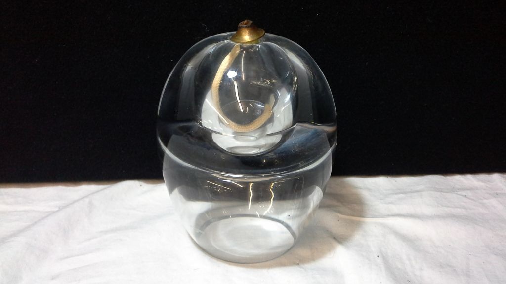 Heavy Glass Oil Lamp (5" high)