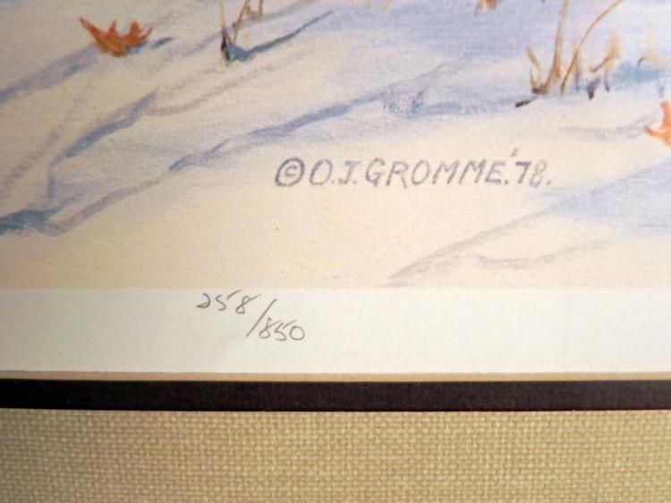 O.J. Gromme Framed Limited Edition Print Signed