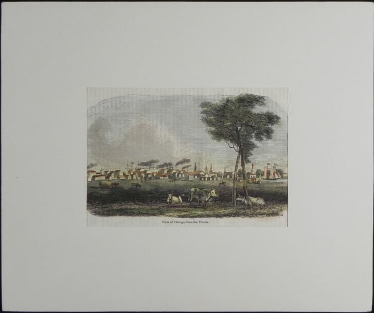 Antique Magazine Print Chicago & Prairie Pre-Fire 1852