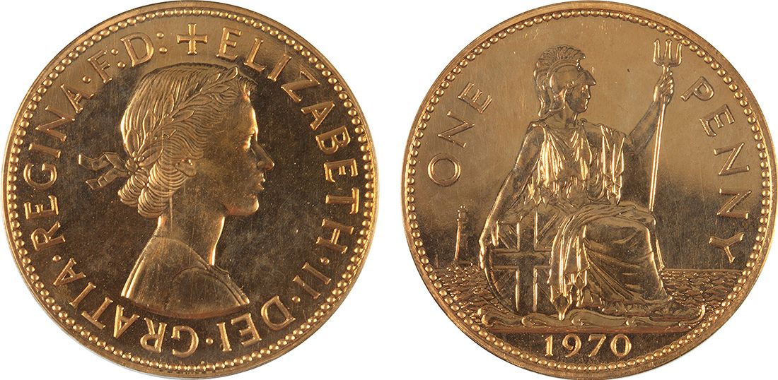 1970 Great Britain QEII Proof Penny