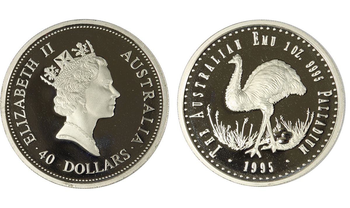 1995 Australian Emu 1oz Palladium Proof Coin
