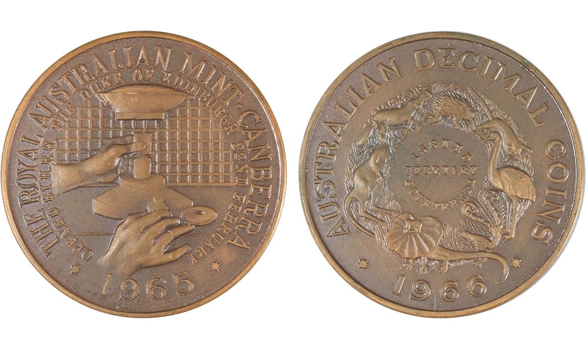 1966 Australian Decimal Commemorative Bronze Medal