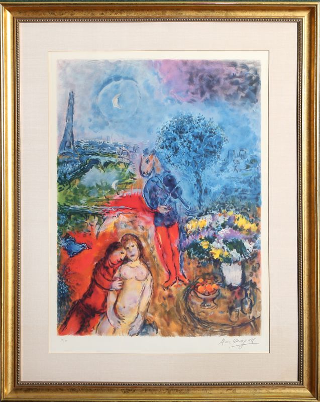 Marc Chagall Eiffel Tower Serenade Offset Lithograph