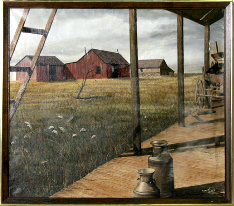 Thomas Kerry, View of Field from Porch, Oil Painting