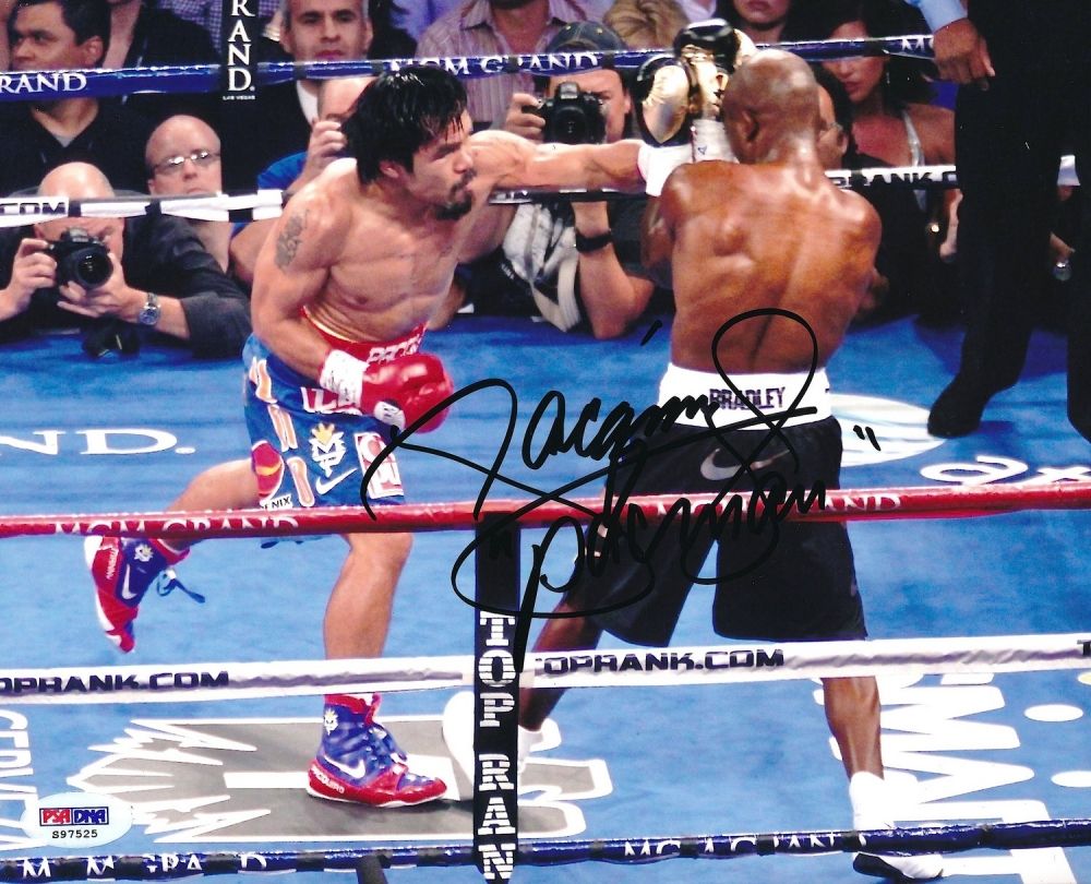 Manny Pacquiao Signed 8x10 Photo Inscribed "Pacman" (PSA COA)