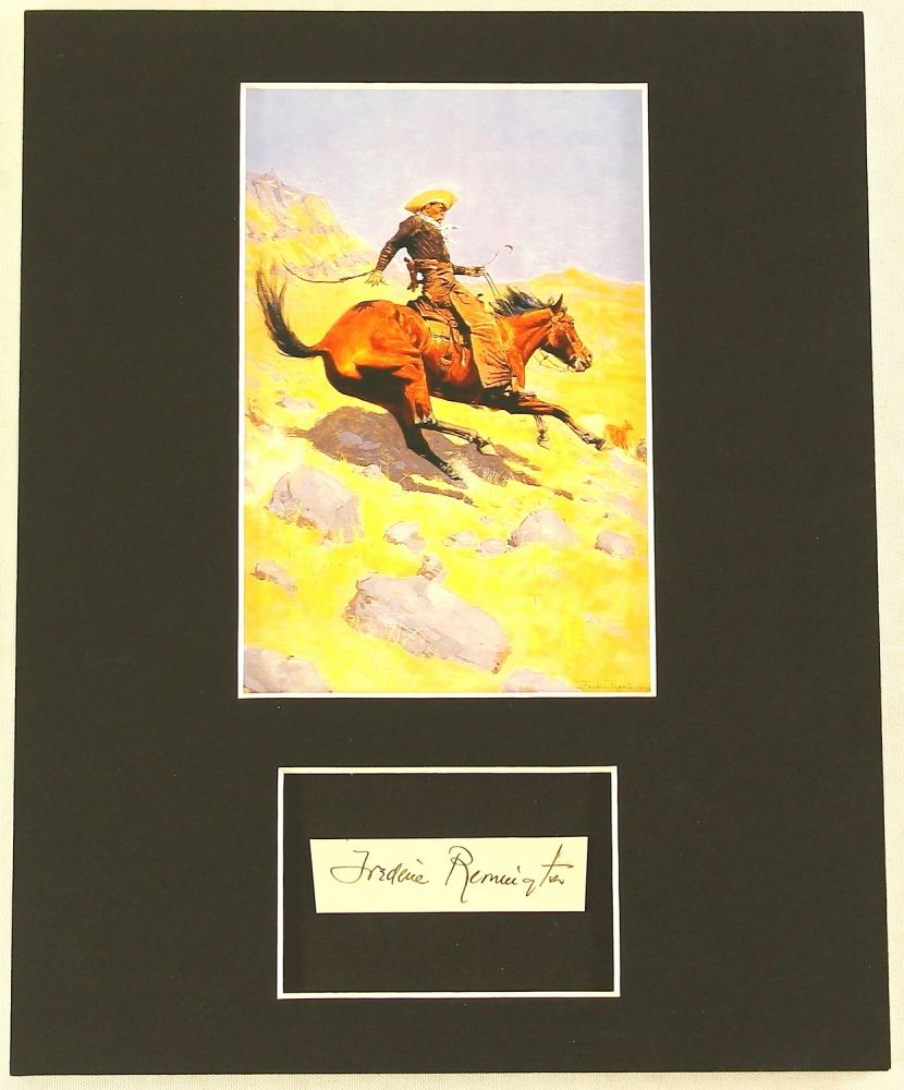 Frederic Remington Custom Matted Display with Cut Signature from Letter ...