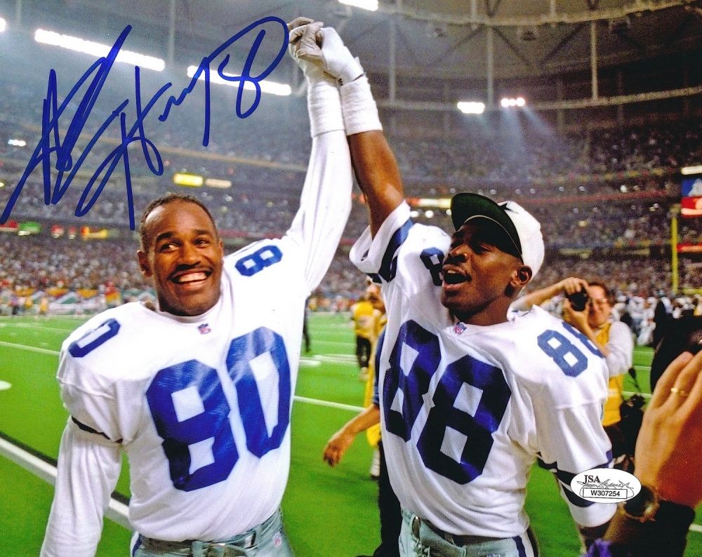 Alvin Harper Signed Cowboys 8x10 Photo with Michael Irvin (JSA COA)