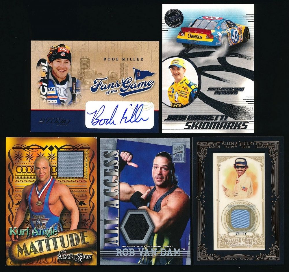 Lot of (5) Relic & Autographed Inserts with Bode Miller Autograph ...