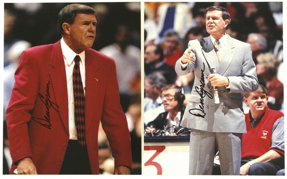 Lot of (2) Denny Crum Signed Louisville 8x10 Photos (PA LOA)