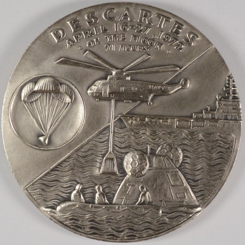 1972 MEDALLIC ART CO. APOLLO 16 SILVER MEDAL .999 SILVER 4.86 ozt