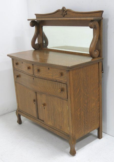 Victorian oak dresser with mirror