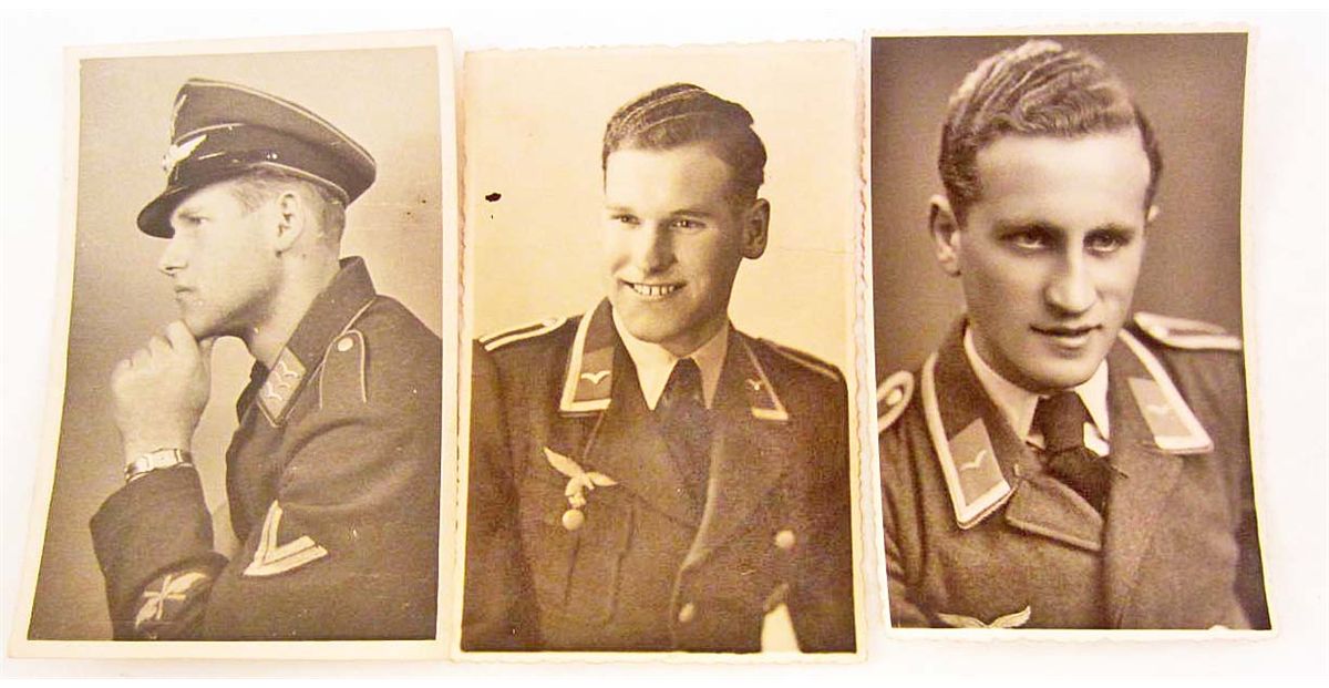 LOT OF 3 WW2 GERMAN NAZI REAL PHOTO POSTCARDS OF SOLDIERS
