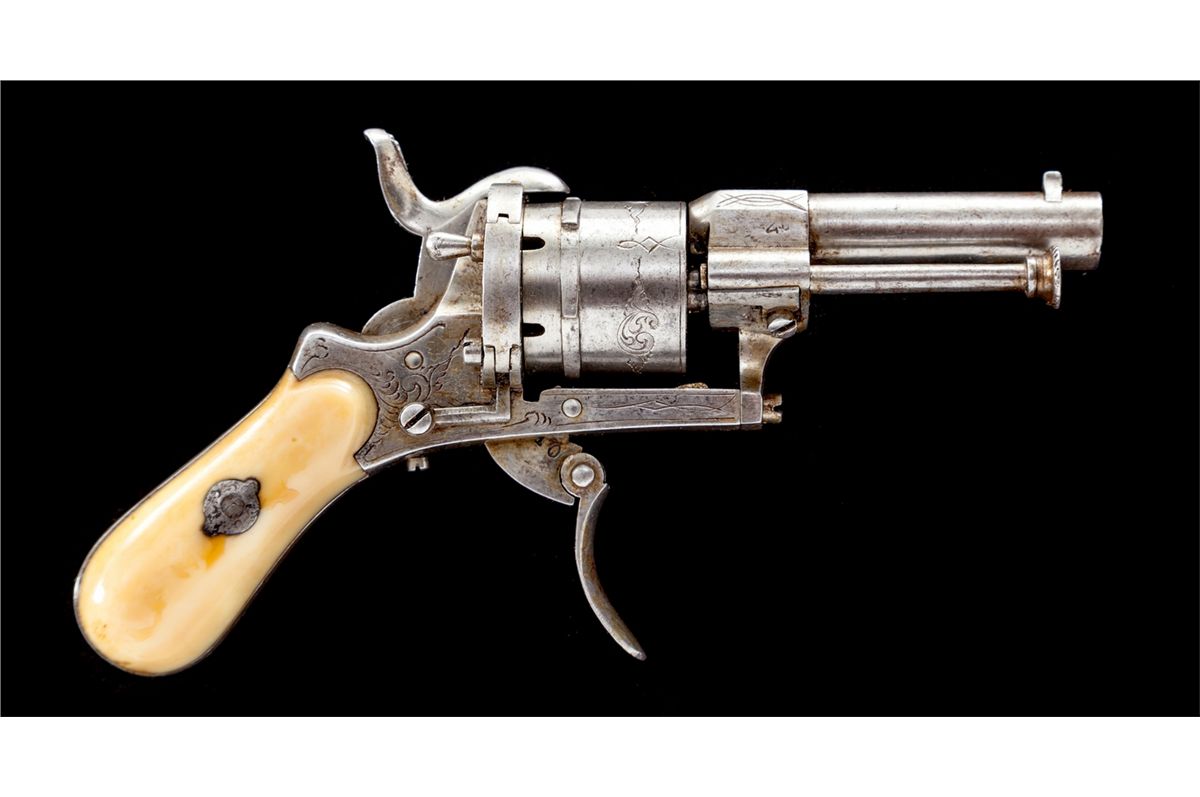 Belgian Sm. Frame Folding Trigger Pinfire Revolver