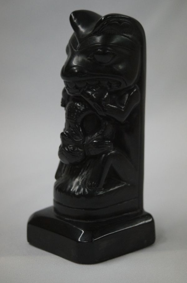 Canadian Carved Pearlite Totem Pole by Thorn Arts