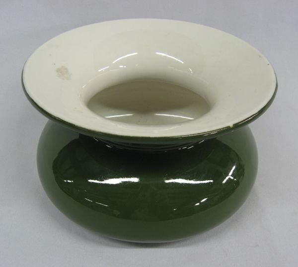 Hall Porcelain Olive Green Spittoon Cuspidor