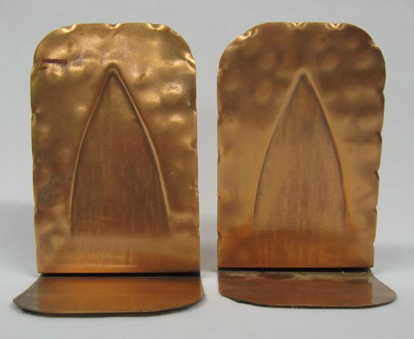 Estate Vintage Solid Copper Bookends