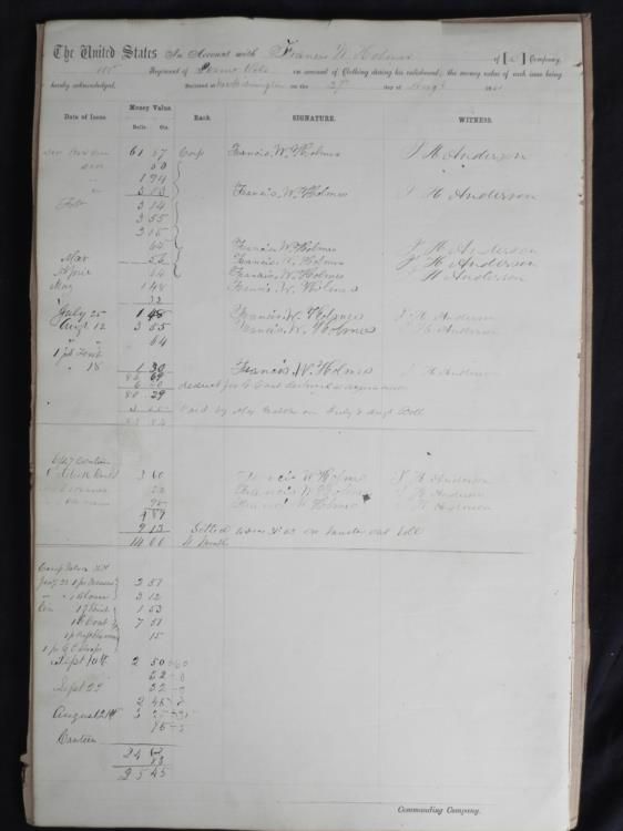 Civil War U.S. Military Soldier Document Signed 1867
