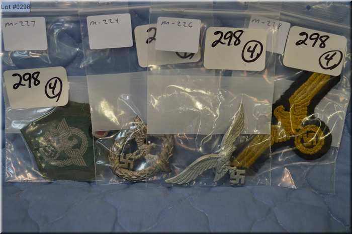 Lot of Four Nazi Items: Nazi Police Cap Badge - Nazi Cap Device ...