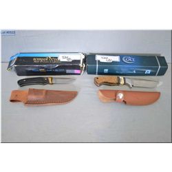 Lot of Two Hunting Knives : w/leather sheaths & orig boxes [ Colt Mod ...
