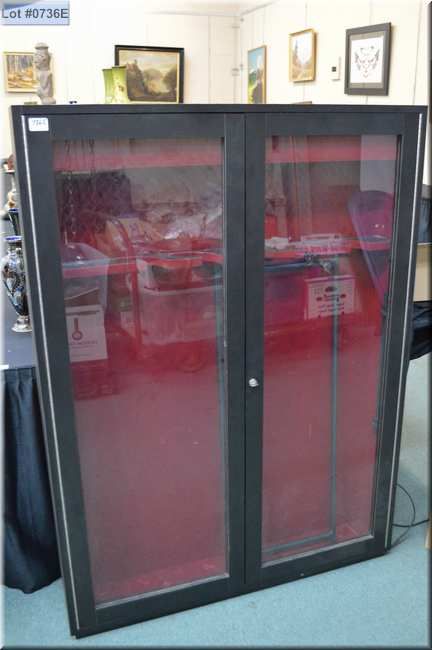 Five Place Red Velvet Lined Gun Cabinet w/two large glass doors ...