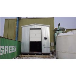 Chemical storage shed with welded steel floor with 6" containment ...