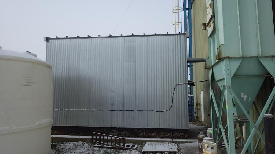 Chemical storage shed with welded steel floor with 6" containment ...