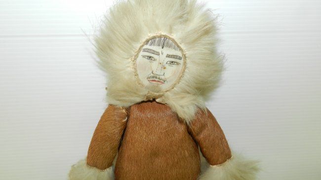 Antique / Vintage Eskimo doll ivory face CA 1920