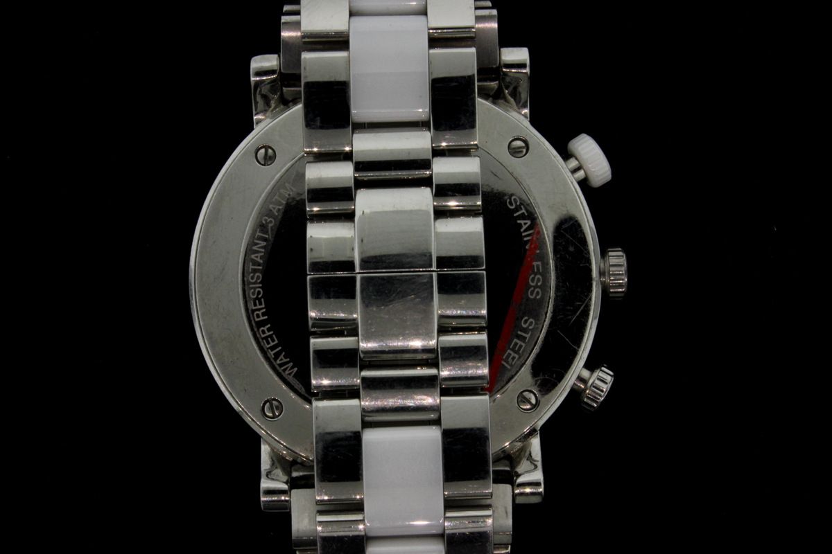 WATCH: [1] Stainless steel and white ceramic unisex Gucci Chronograph ...