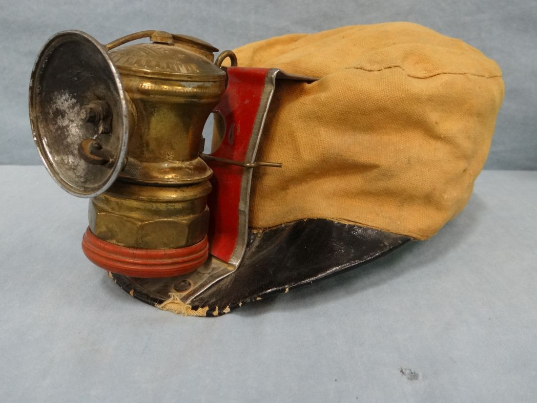 Miner's cap w/Autolite carbide lamp, excellent cond.