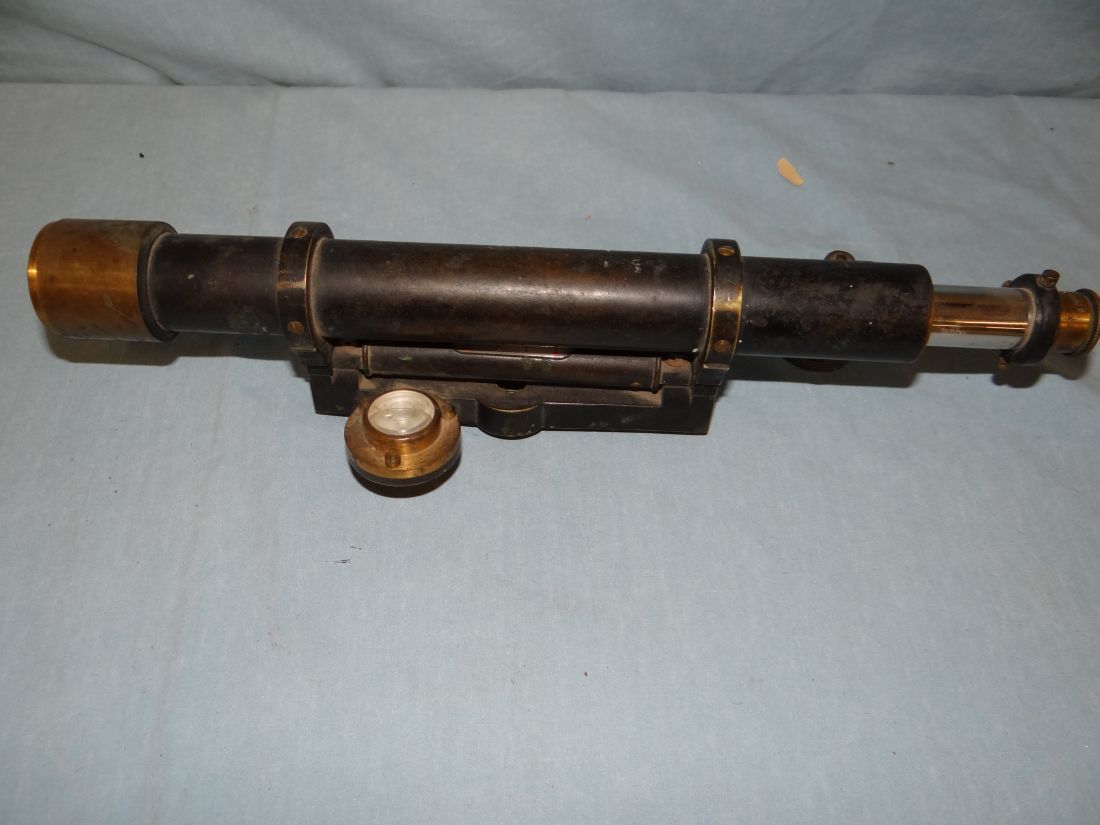 Copper & brass surveyor's scope, mkd. R. Fuess, Berlin-Steglits, 13093