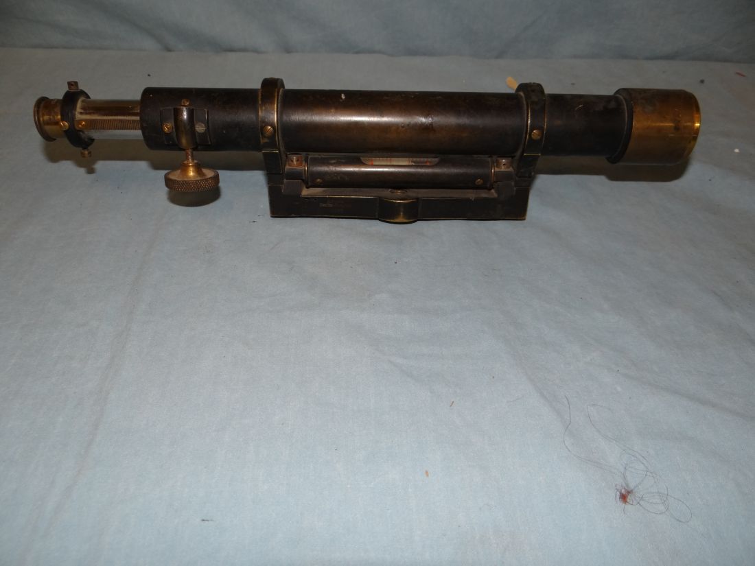 Copper & brass surveyor's scope, mkd. R. Fuess, Berlin-Steglits, 13093