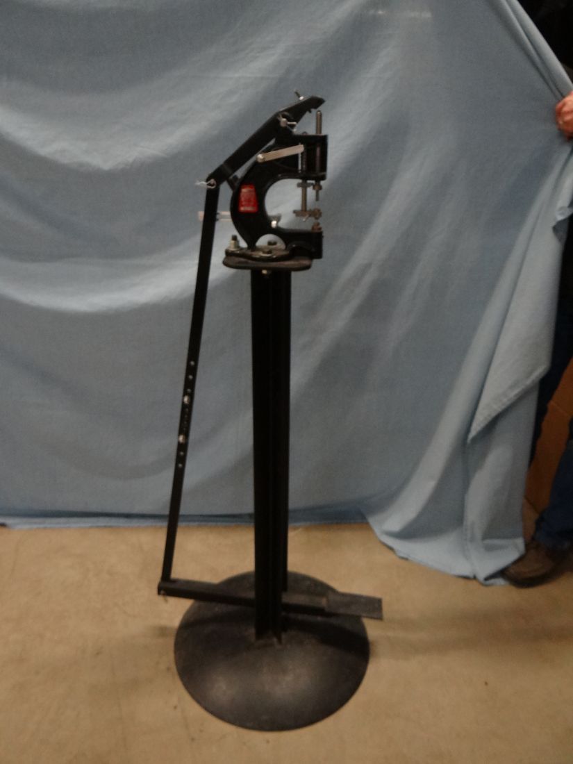 Standard Rivet Co. Model 2 rivet setter, on stand w/ foot pedal