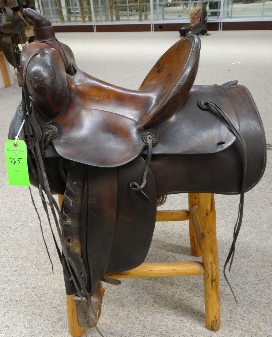 George Lawrence saddle, high back, high swells, 14", sgle rigged