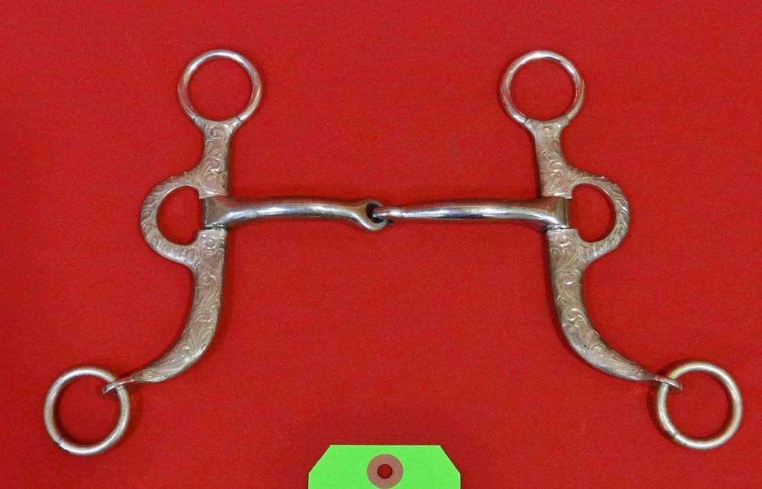 E. Garcia Argentine snaffle bit, silver mtd., marked